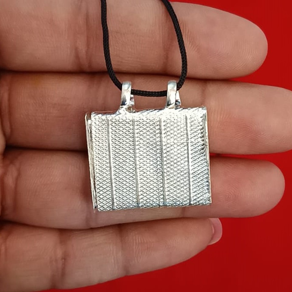 Pure Silver Taweez, Prayer Box Pendant, Evil Eye Protection for Unisex ...