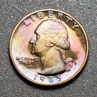 TONED 1985 S WASHINGTON QUARTER PROOF UNC #P980 | eBay