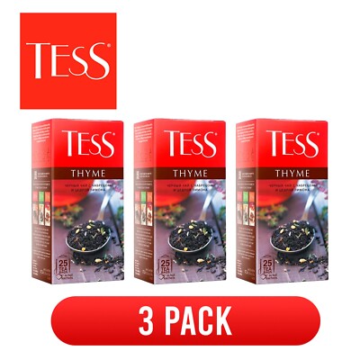 TESS THYME BLACK TEA 25 Tea Bags in Foil Sachets with Thyme Lemon Peel ...