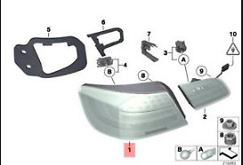 OEM BMW 3 CONVERTIBLE E93 REAR LEFT OUTER TAILLIGHT 63217252091 7252091 ...
