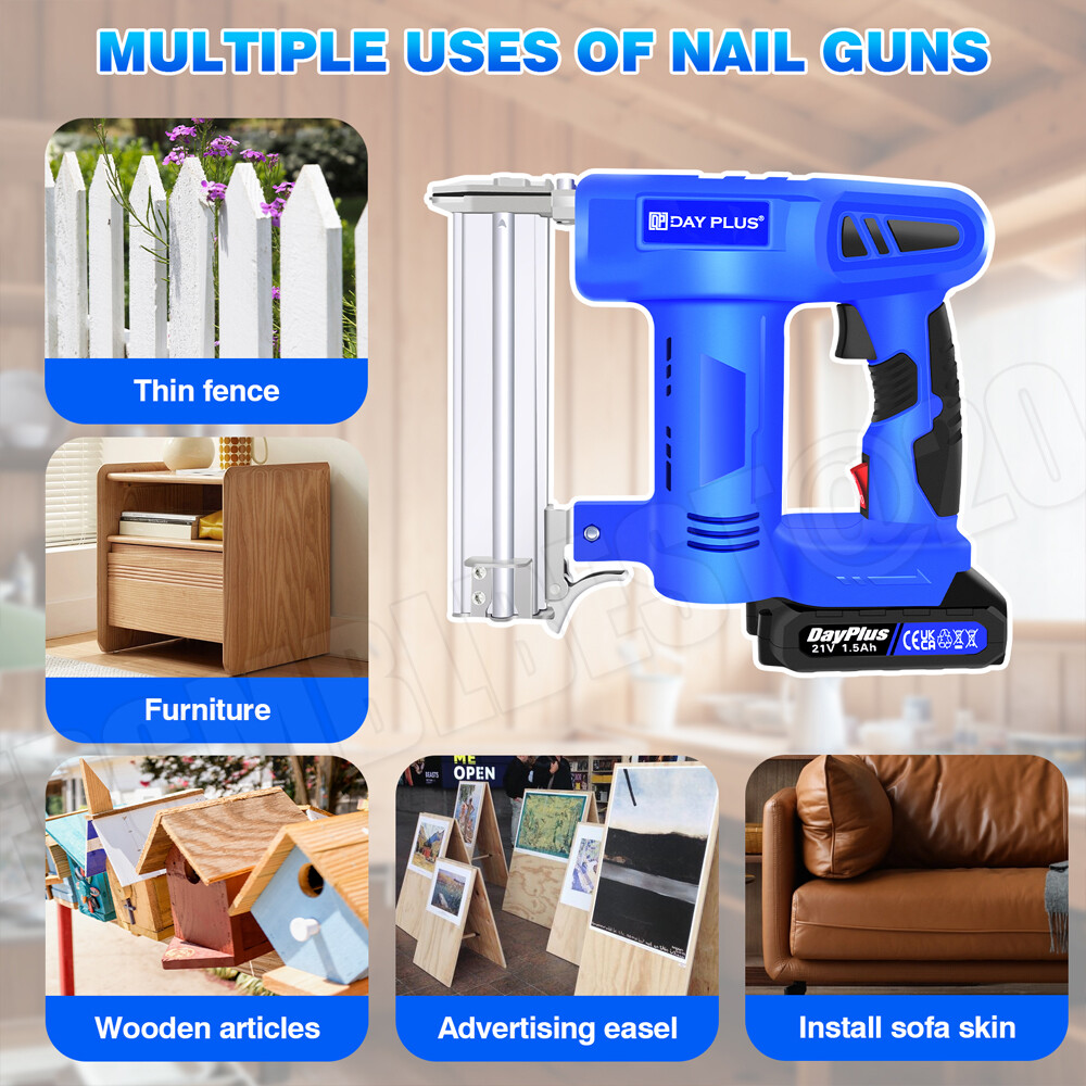 Cordless Nail Gun Stapler with 21v Lithium Ion Battery & Charger 2nd ...