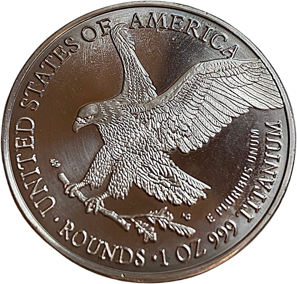 2021 1 Ounce OZ 999 Fine Solid USA American Liberty Eagle Coin Titanium ...