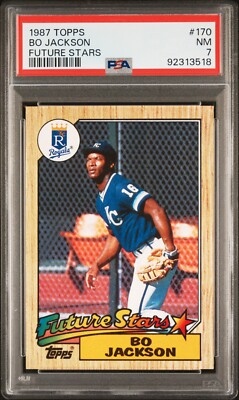 1987 TOPPS BO JACKSON #170 FUTURE STARS PSA 7 NM ROOKIE CARD RC KC ...