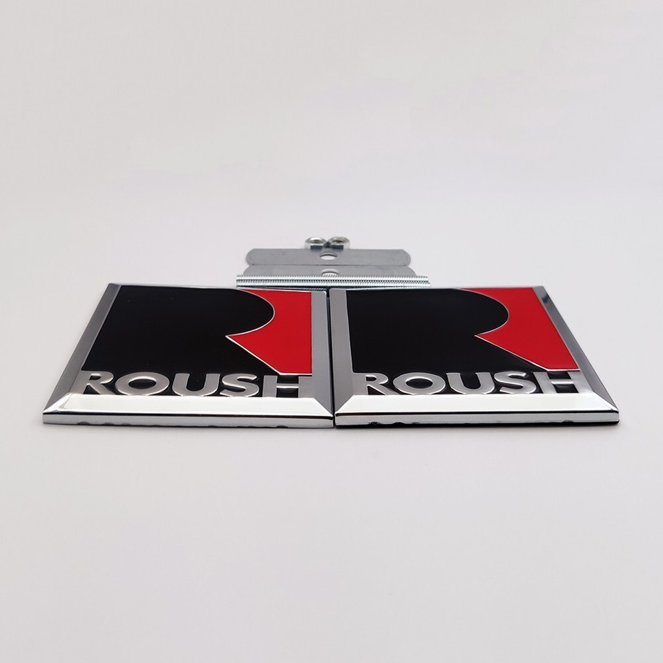 Chrome Metal Roush Logo Front Grille Emblem + Car Lid Bagde Sport ...