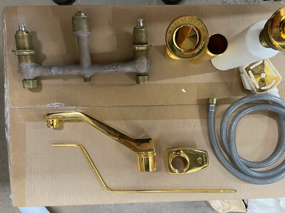 Kohler 6962-AU Alterna widespread lavatory shampoo faucet Polished Gold ...