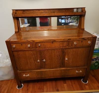 Mission Craftsman Style Tiger Oak Sideboard Buffet Antique | eBay