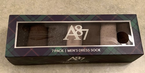 Aeropostale A87 Men's 7-Pair Dress Crew Socks. Brown and Tan 6-12 | eBay