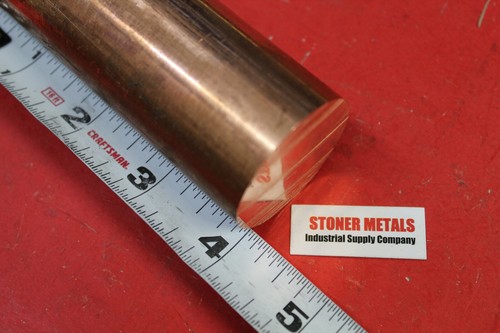 1-1/2" Diameter C110 COPPER ROUND ROD 4" long H04 Solid CU New Lathe ...