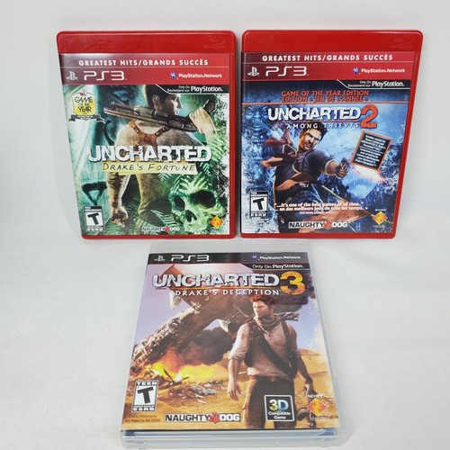 UNCHARTED 1 2 3 (Sony PlayStation 3 / PS3) Game Trilogy Lot Combo Pack ...