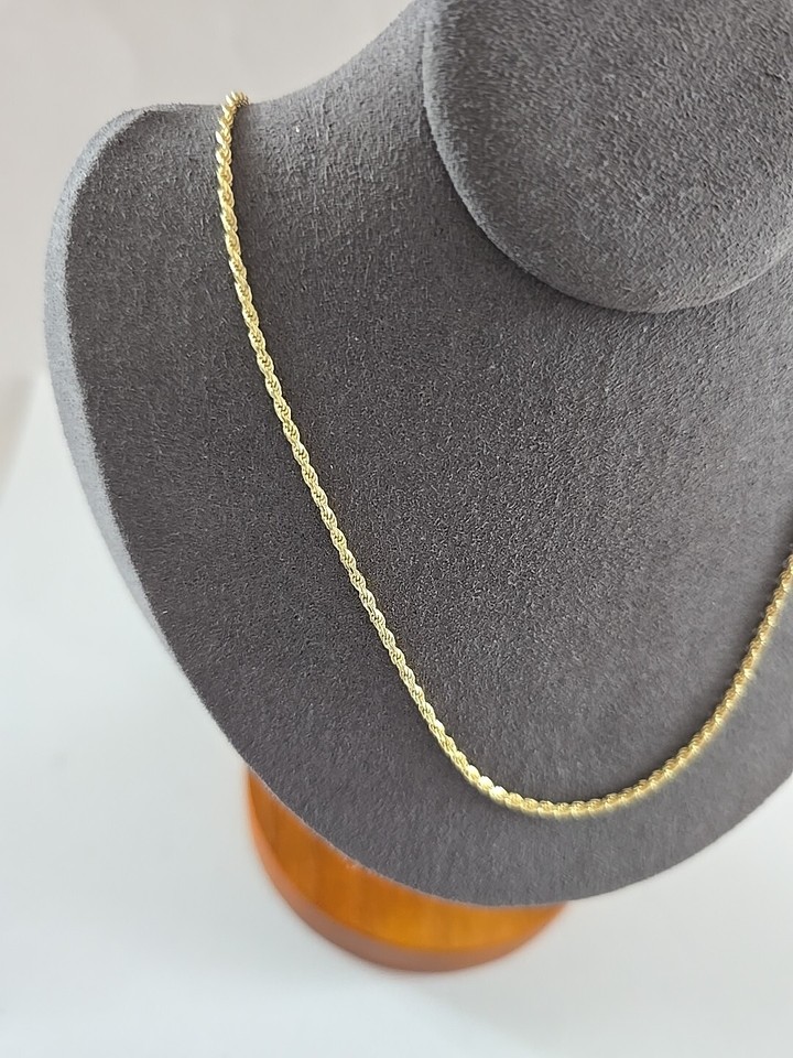 Sterling Silver Gold Plated Vermeil Twisted 2mm Rope Chain Long 20” | eBay
