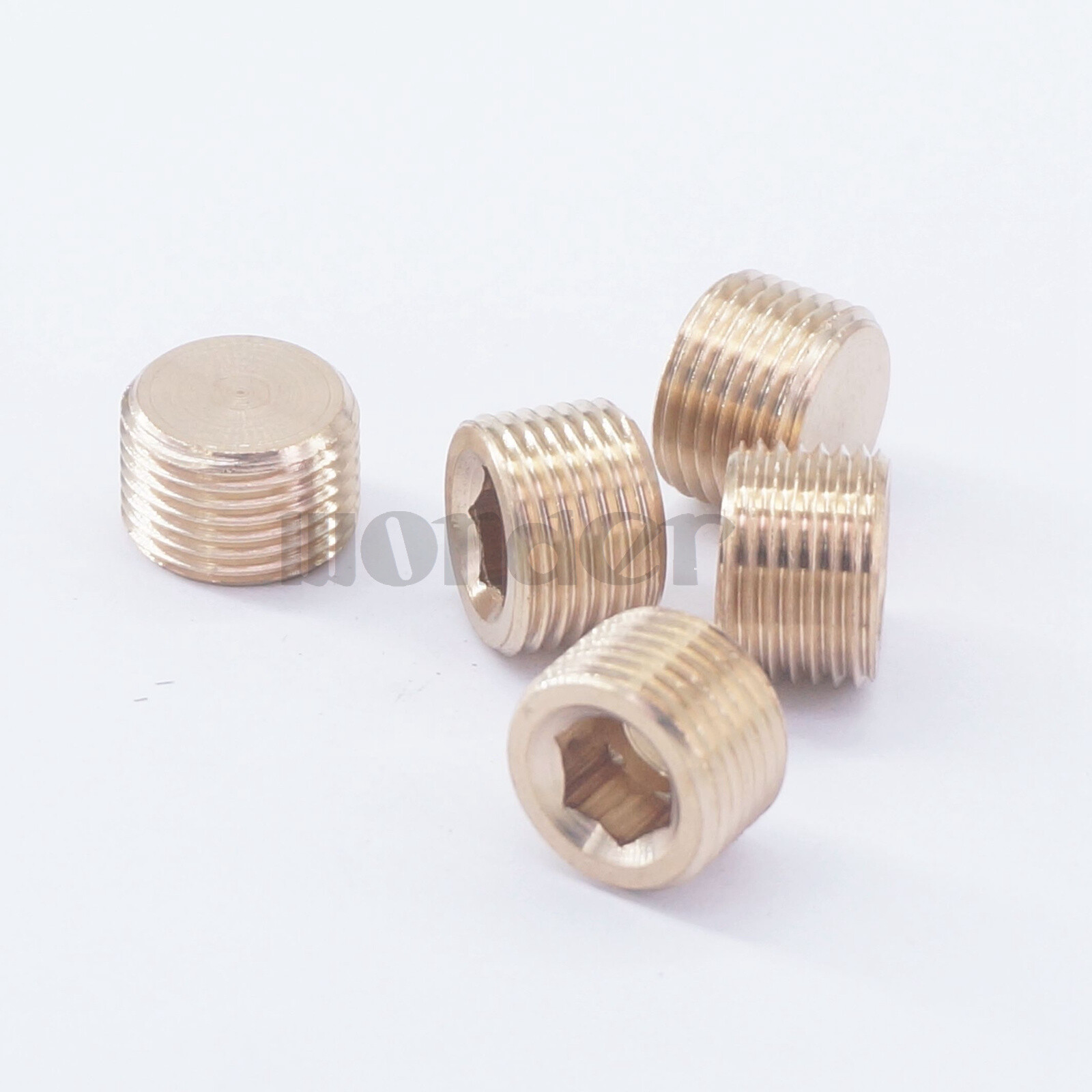 5PCS M12x1.25 Male Brass Countersunk Plug Socket Hex Head Pipe Fitting ...
