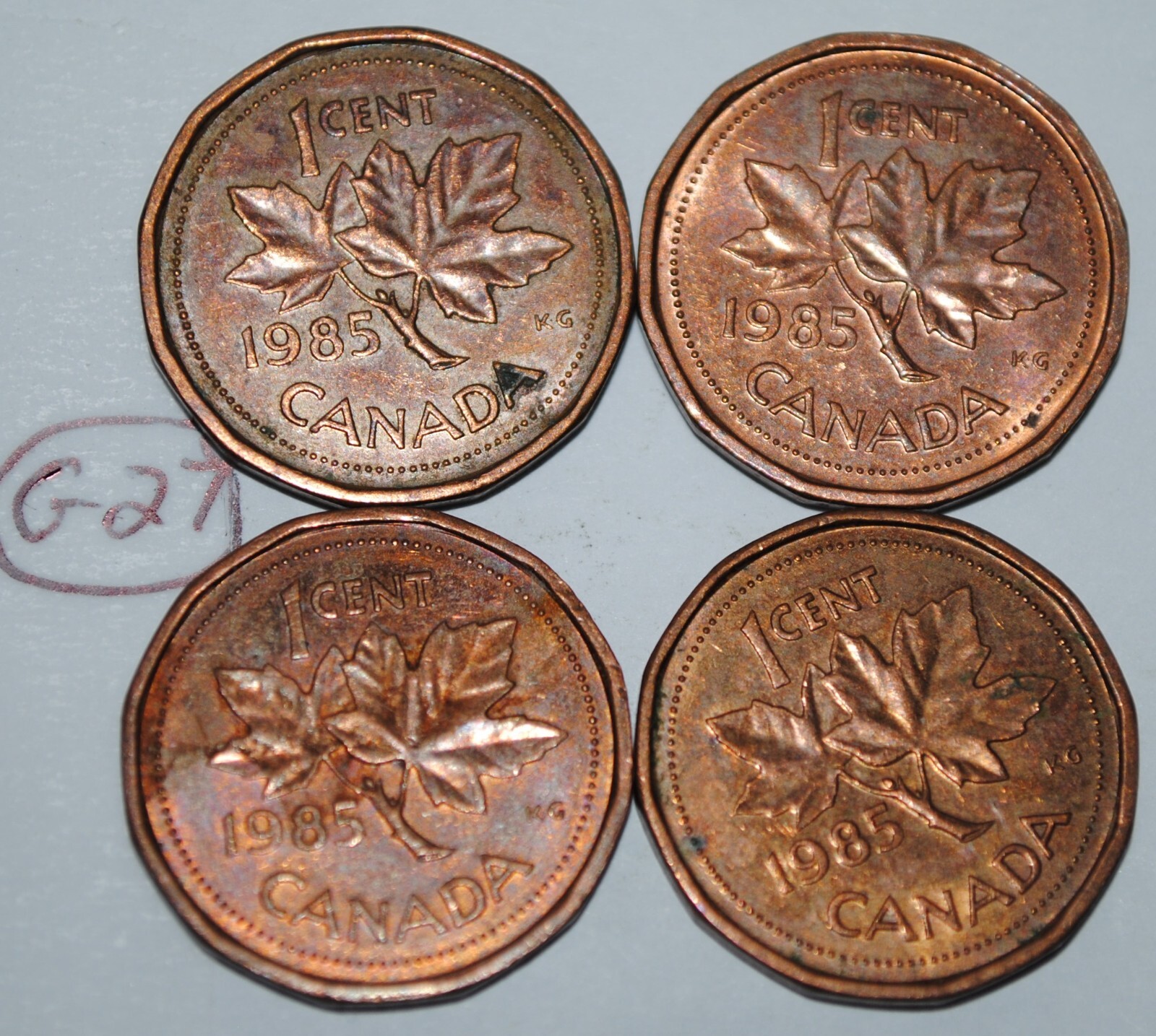 Canada 1985 x 4 1 Cent Copper Canadian Pennies Coins Lot #G27 | eBay
