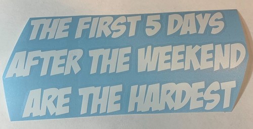 The First Five Days After.. - High Quality Vinyl Decal Sticker Funny ...