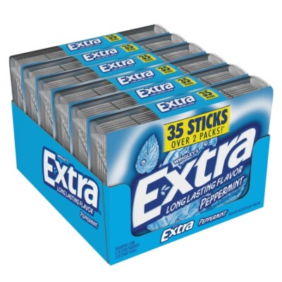 EXTRA Gum Peppermint Sugarfree Chewing Gum Mega Pack, 35 Sticks (Pack ...