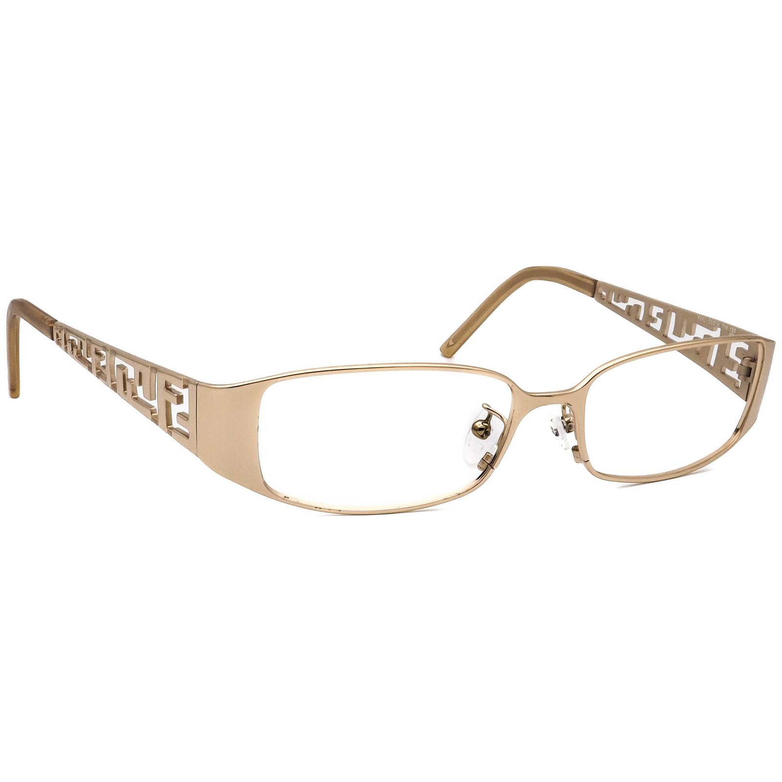 Fendi Eyeglasses F662 714 Polished Gold Rectangular Metal Frame Italy ...