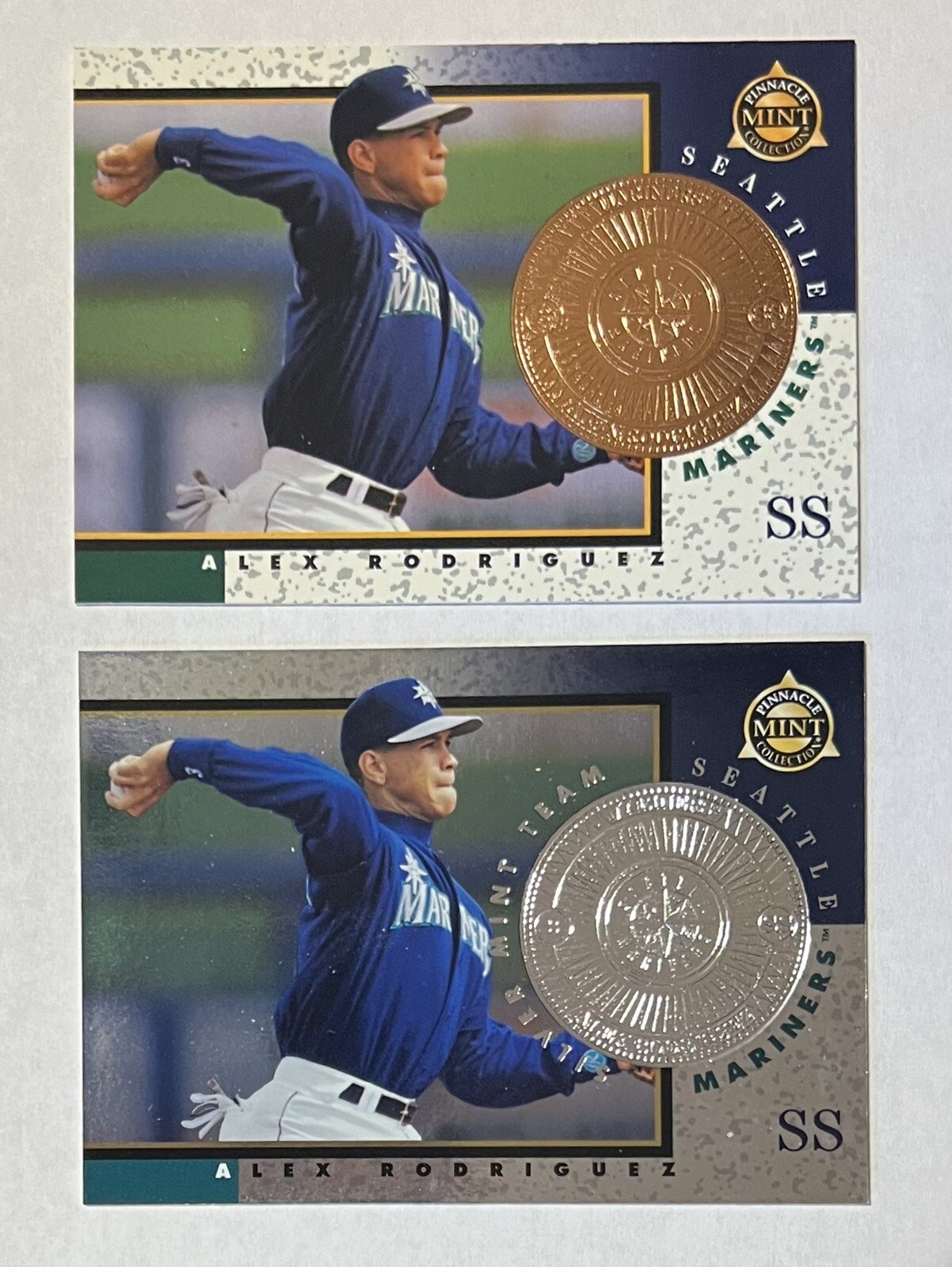 2 Alex Rodriguez 1998 Pinnacle Mint 1 SILVER MINT TEAM & 1 BRONZE Card ...