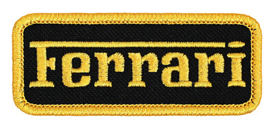 Ferrari Badge Embroidered Patch Black/Yellow Iron-On Sew-On Jacket ...