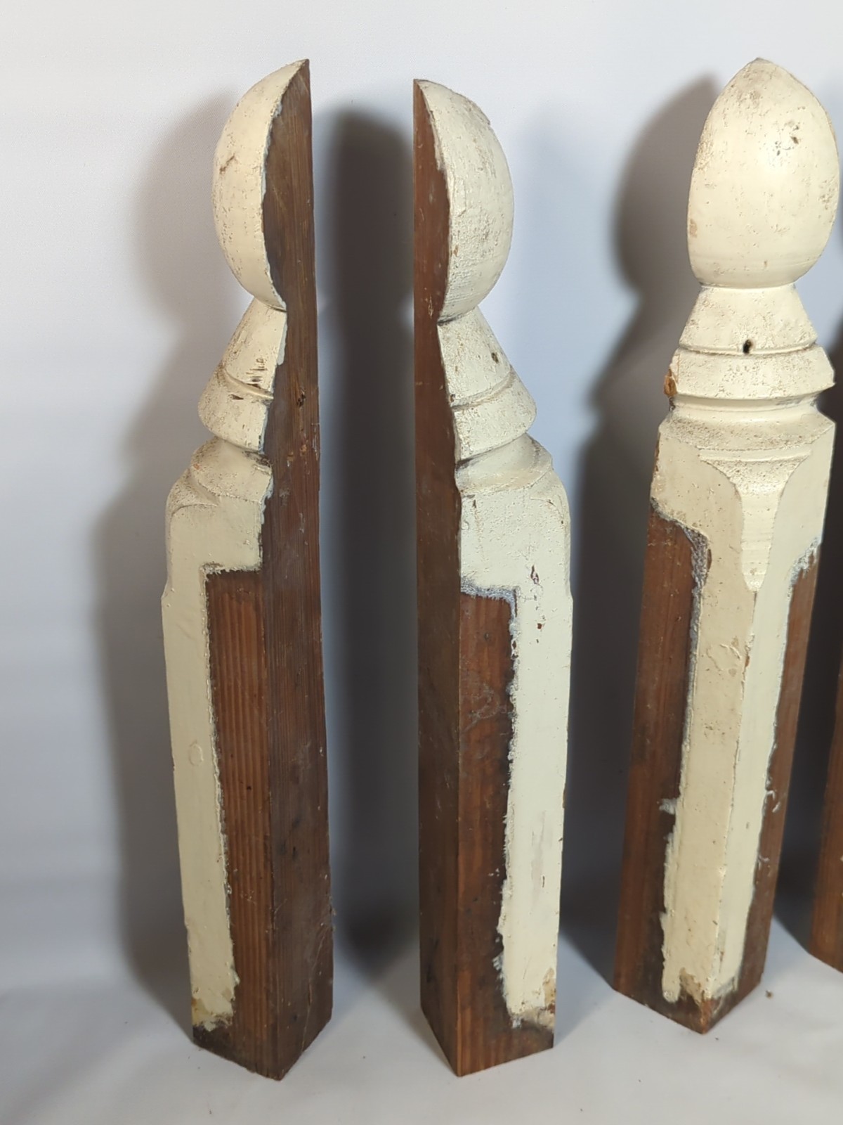 Lot 5 Antique Pine Wood Spindles 13 x 1.75 Corner Trim Farmhouse ...
