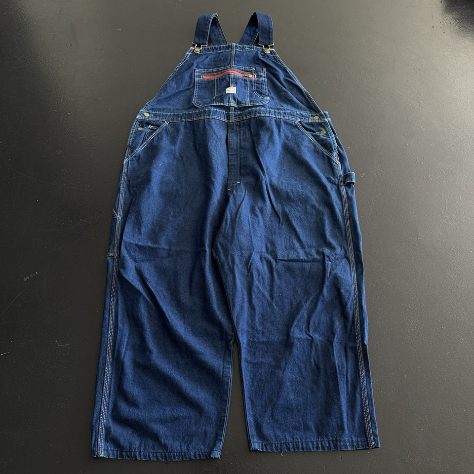 Pointer Brand Vintage Low Back Overall Bibs Made USA 52x30 Blue Denim ...