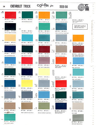 1964 Chevrolet Paint Colors