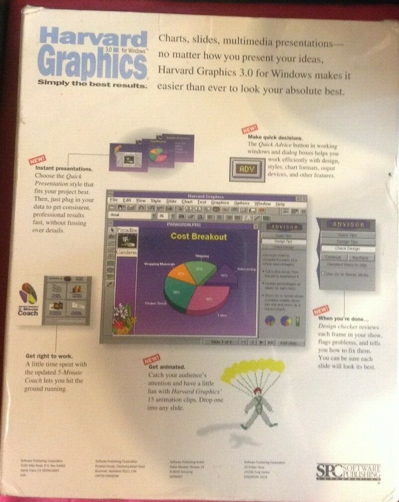 Vintage Harvard Graphics 3.0 For Windows Special Upgrade Software - NEW ...