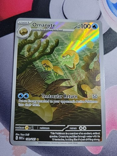 Pokémon TCG Omanyte Scarlet & Violet-151 180/165 Holo Illustration Rare ...
