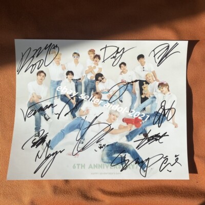 SEVENTEEN AUTOGRAPHED SIGNED PHOTO K-POP ALL MEMBER K-POP COLLECTION 8* ...