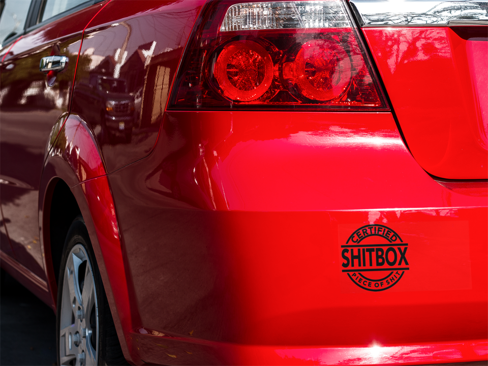 Certified SHITBOX Car Window Decal Graphic Truck Bumper Laptop Sticker ...