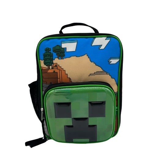 MINECRAFT Kids BPA-Free Insulated CREEPER Lunch Tote Box w/Bottle ...