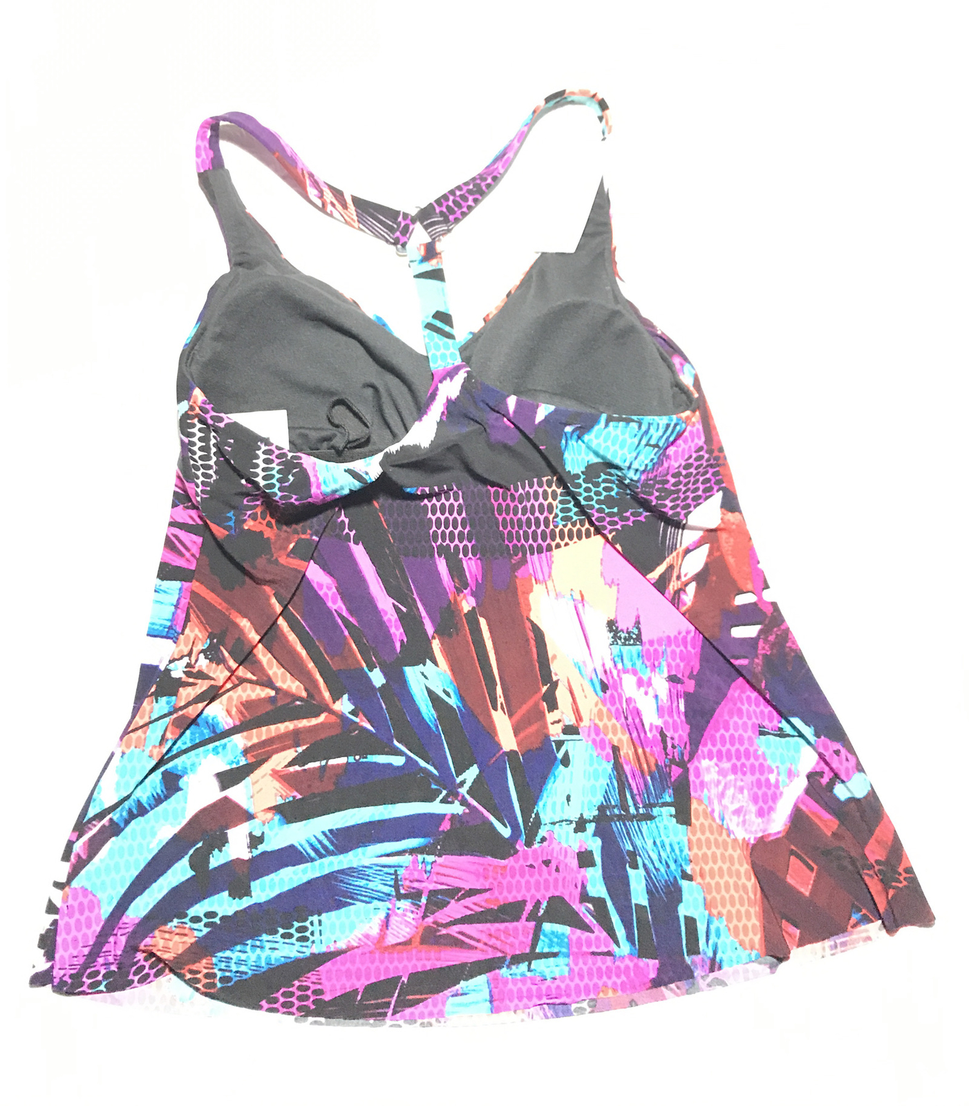 AQUA GREEN MULTCOLOR TANKINI SWIMWEAR TOP RACERBACK Women’s Size Small ...