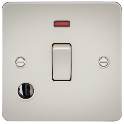Flat Plate 20A 1G DP switch with neon and flex outlet - pearl | eBay UK
