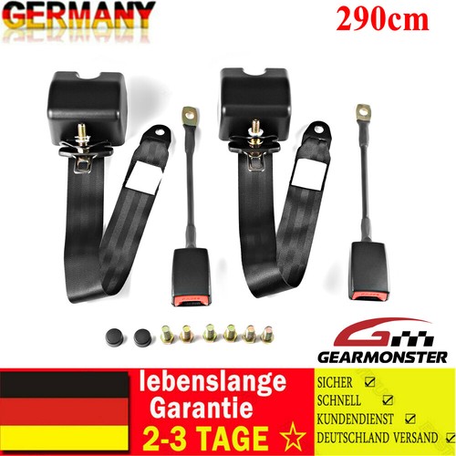 2x 3 Punkt 290cm Automatikgurt Sicherheitsgurt Universal Beckengurt ...
