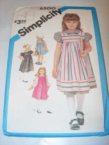 GIRLS CHILDS UNCUT SIMPLICITY 6500 Sewing Pattern DRESS JUMPER SUNDRESS ...
