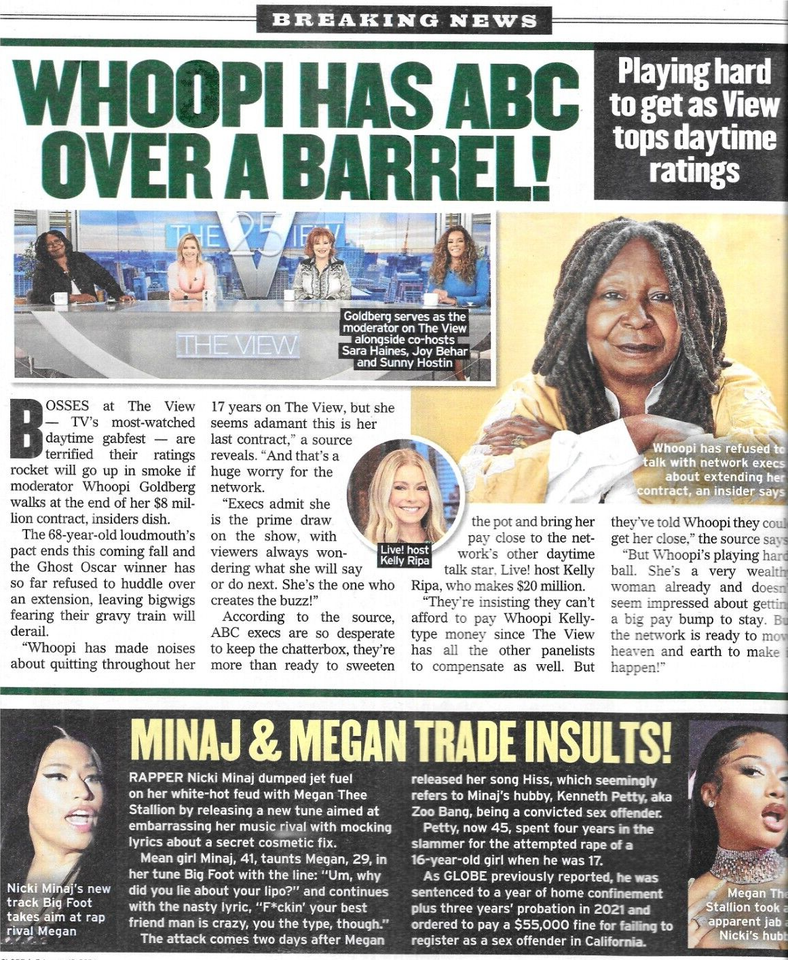 Globe Magazine King Charles Vince McMahon Cher Jason Statham Amelia ...