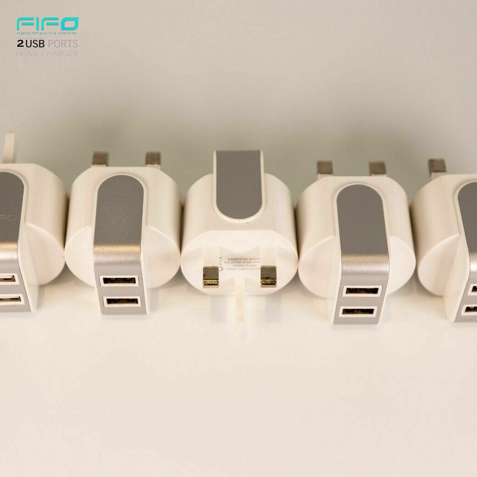 Home Charger Mains USB 3 Pin UK Wall Plug Adapter Charging for Phones ...