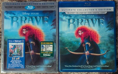 Brave 3D Blu-ray DVD Digital Copy 5-Disc Set Ultimate Ed w Lenticular ...