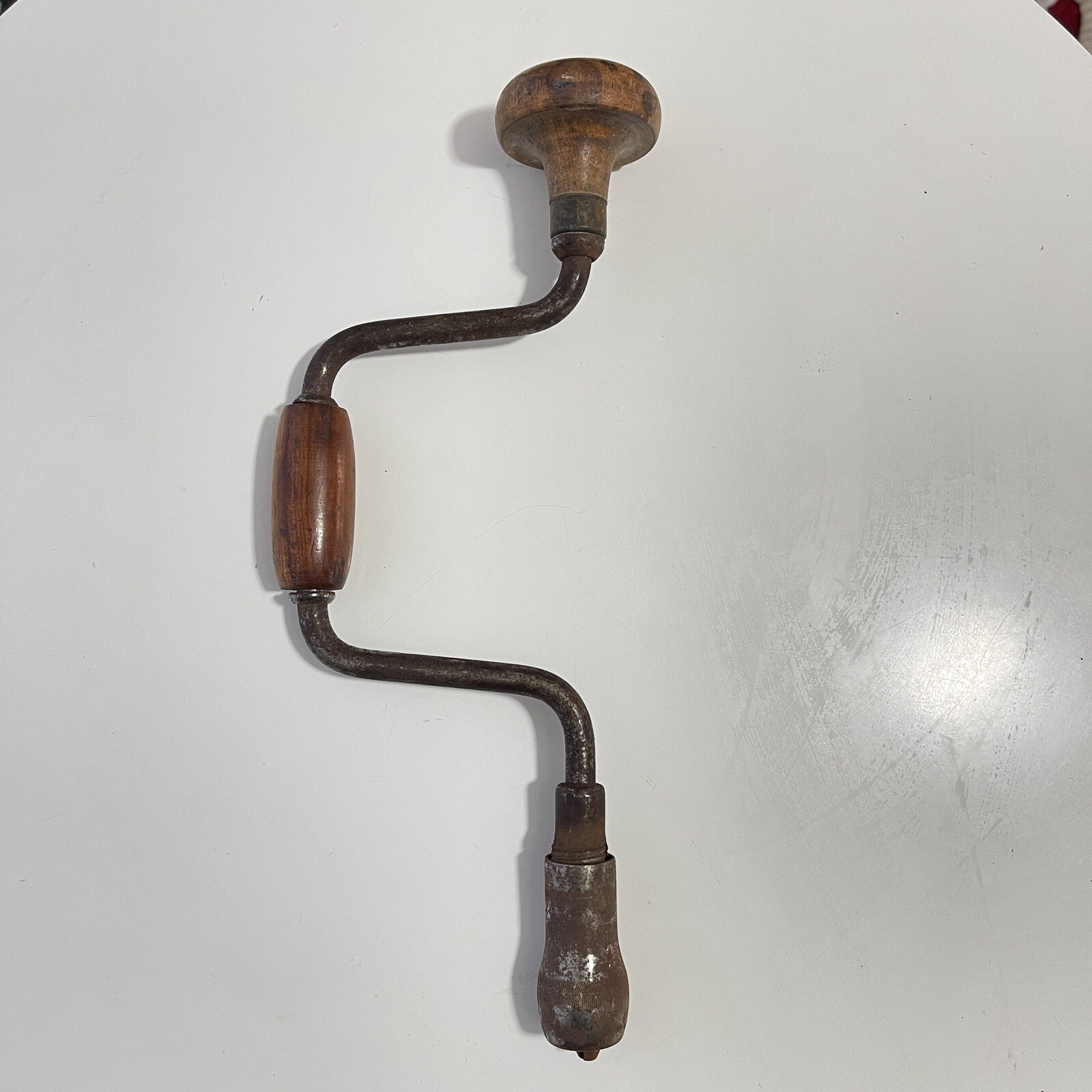 Antique Hand Crank Drill Wood Handle & Turn Knob Screwdriver VTG ...