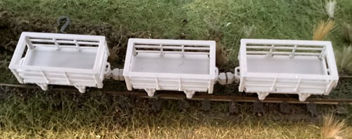 009 SLATE WAGON OPEN LIGHT GREY 3D PRINTED ready to run (set of 3 ...