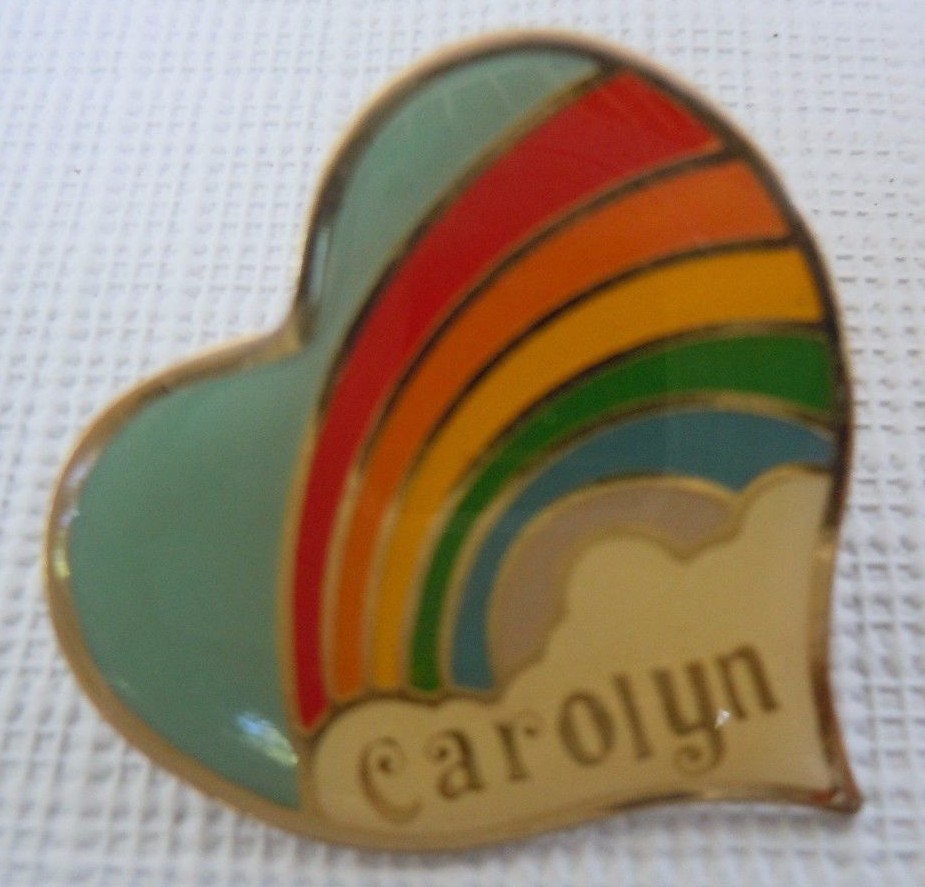 Vintage Rainbow Heart Personalized Pin Many Names to Choose From | eBay