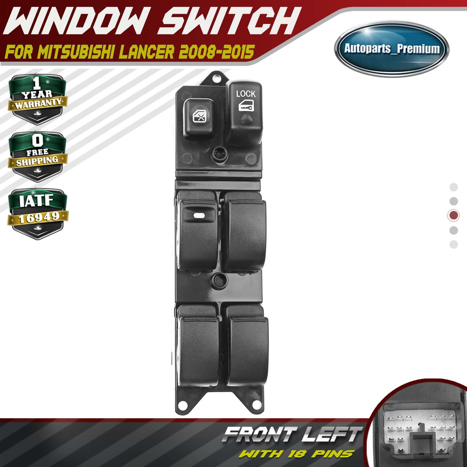 Front Left Driver Power Window Switch for Mitsubishi Lancer 2008-2015 ...