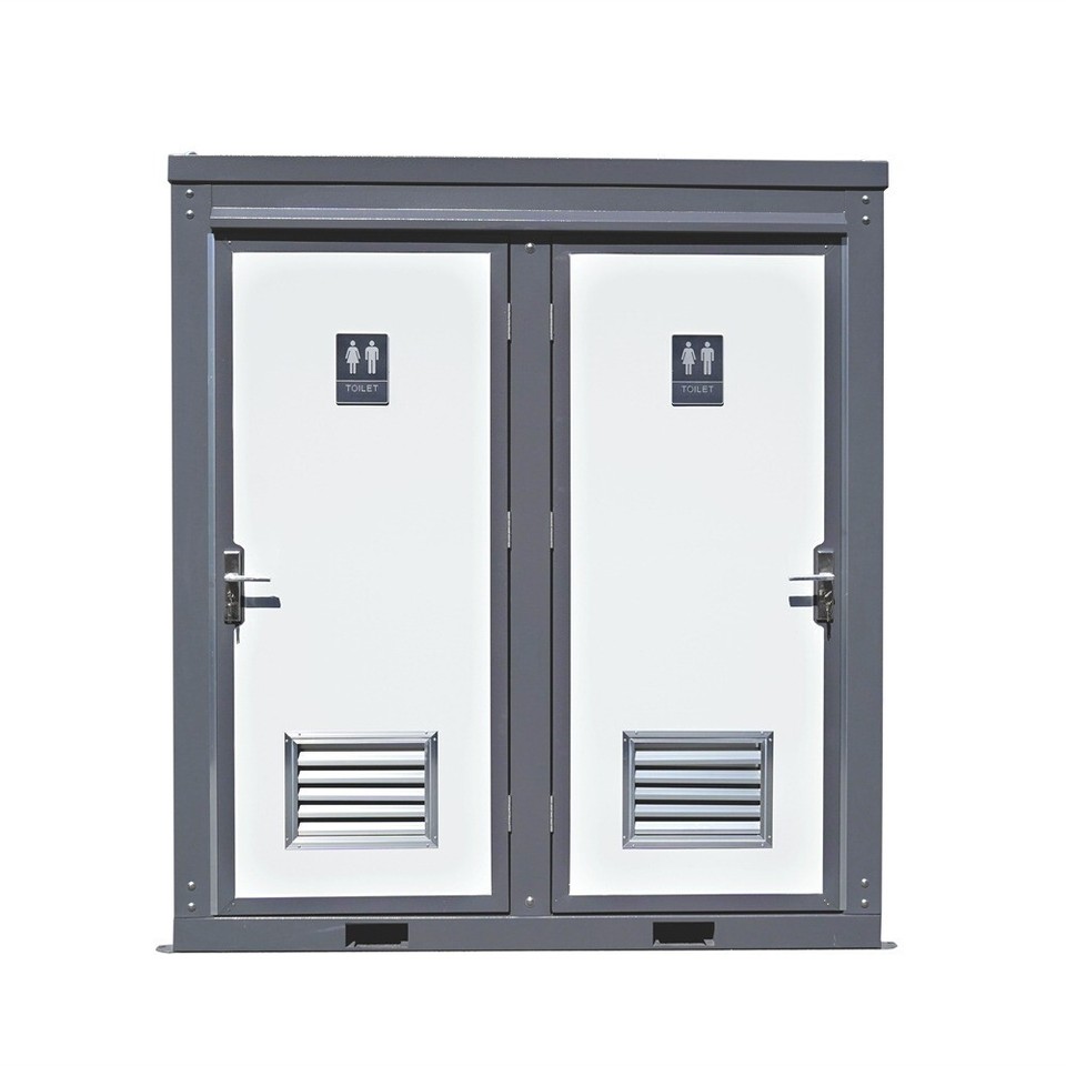 2 Stall w/2 Sinks Toilets Bathroom Bastone Dual Portable Restroom ...