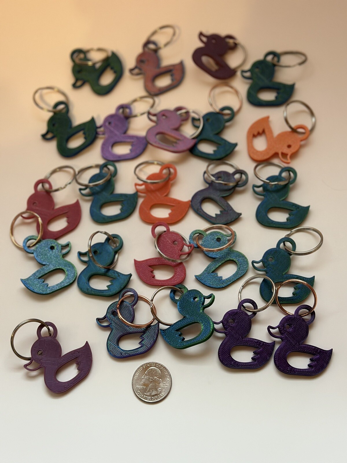 3D Printed Duck Keychains, Assorted Colors, 24, Cruise Ducks, Cruising ...