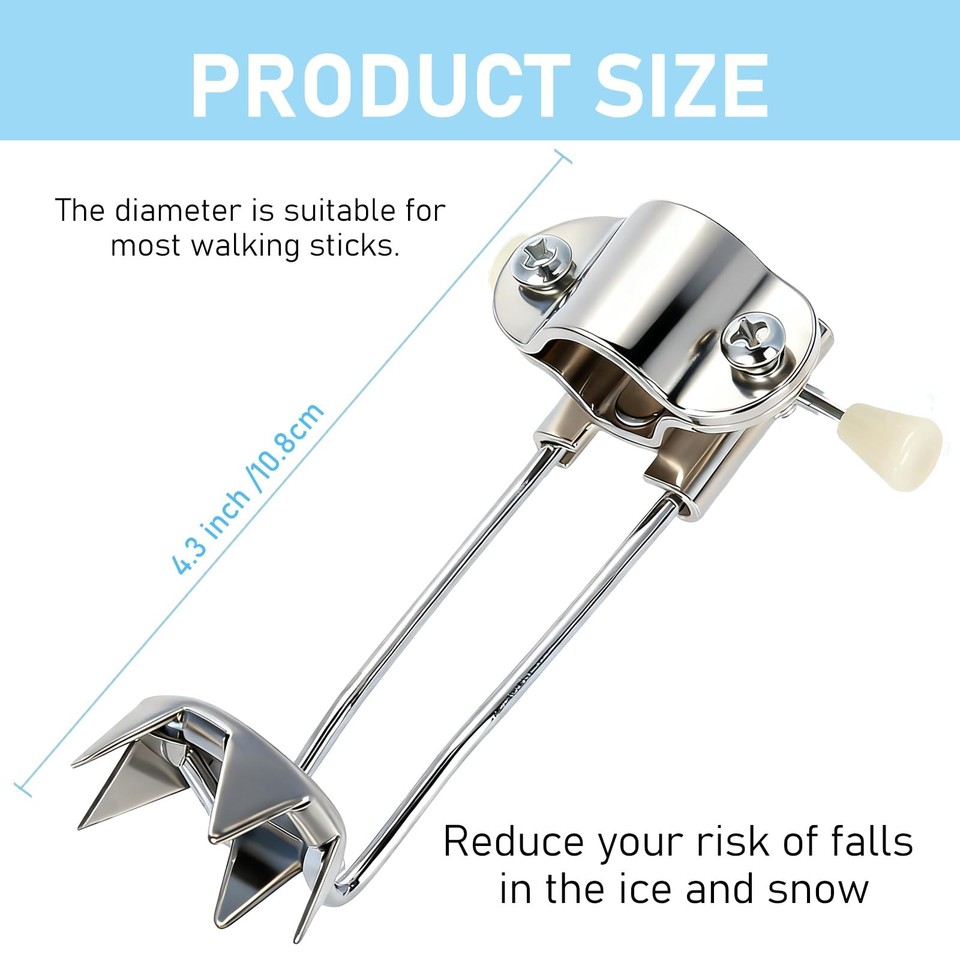 2 Pack Cane Ice Tip Attachment All Terrain Durable Metal 5-Prong Tip ...