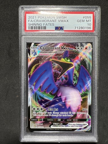🔥 Pokemon PSA 10 Shining Fates Full Art Gem Mint Cramorant VMax #055 | eBay