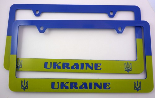 2 Ukraine Ukrainian plastic Car License Plate Frame Tryzub | eBay