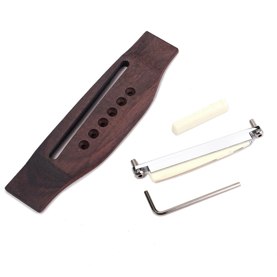 Adjustable Shaft Rosewood Guitar Bridge Saddle Nut Kit For Acoustic ...