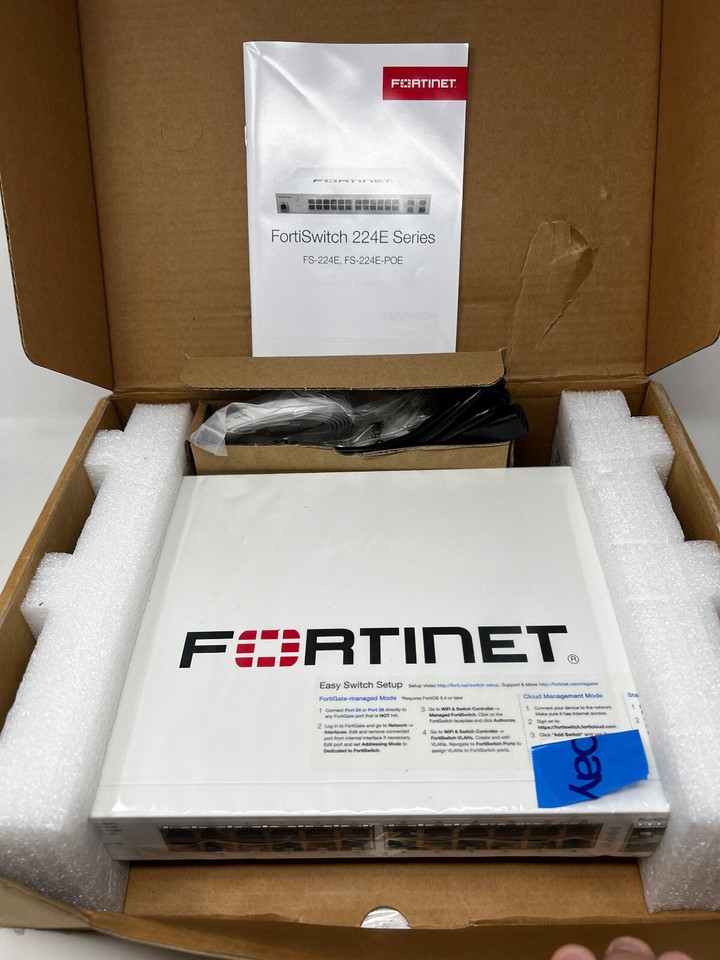 Fortinet FortiSwitch FS-224E-POE 24-Port Network Switch New Open Box ...