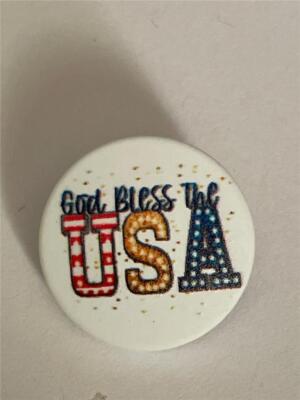 Fit Ginger Snap God Bless the USA Painted Metal 18mm snap P8622 | eBay