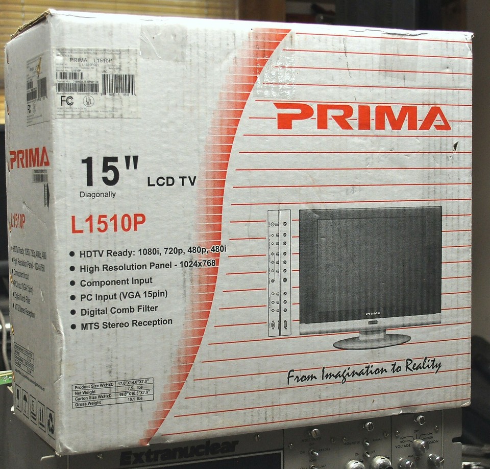 PRIMA MODEL L1510P LCD HDTV 1081 MONITOR COMMERCIAL SURPLUS NEW IN BOX ...