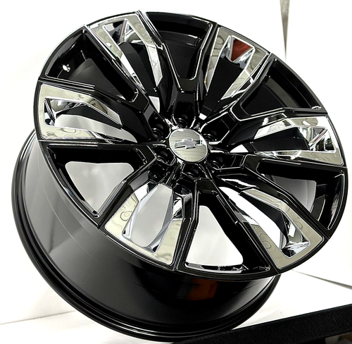 22" Black chrome inserts OE replica rims fit 2023 Chevy Tahoe High ...